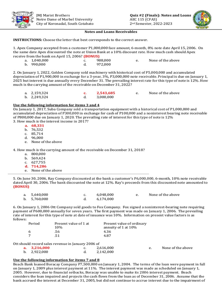 AEC 115 - Quiz #5 SY 22-23 For Print | PDF