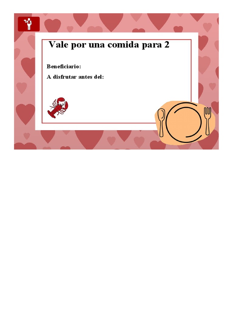 Vale Por Una Comida para Imprimir | PDF