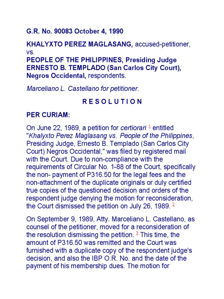 Maglasang vs. People | PDF