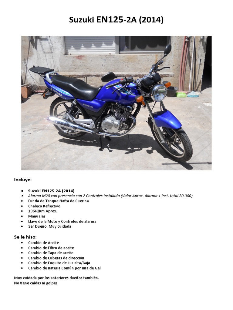 Venta Suzuki EN125-2A 2014 en excelente estado | PDF | Tecnología
