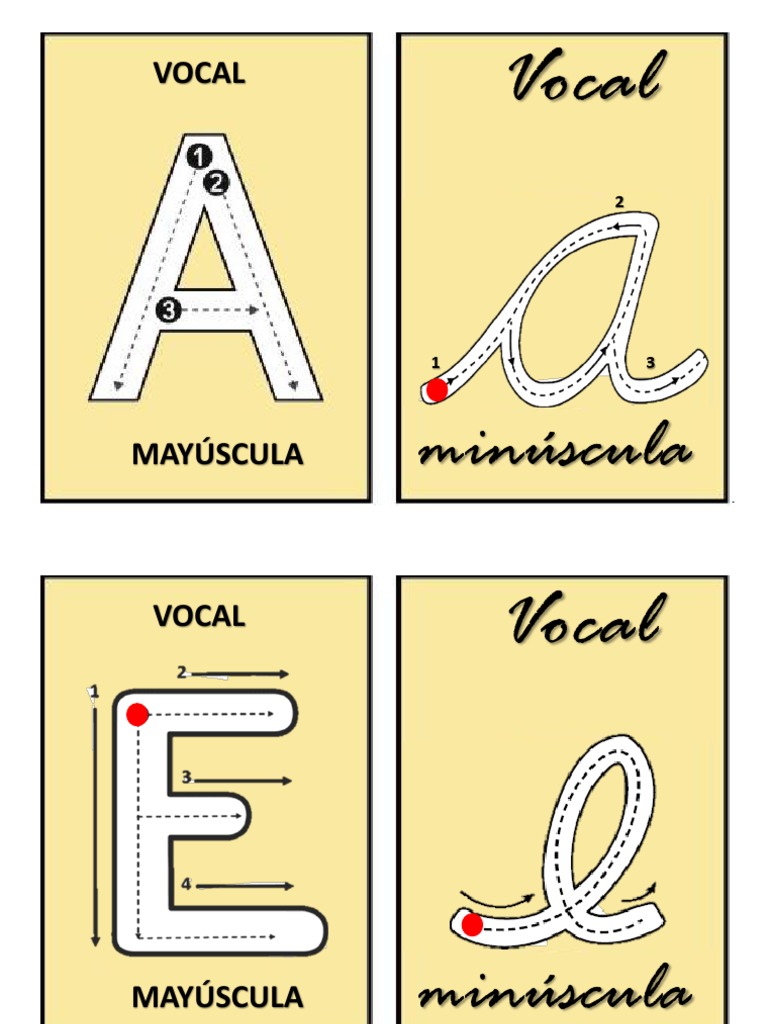 Fichas de Escritura de La Vocal | PDF