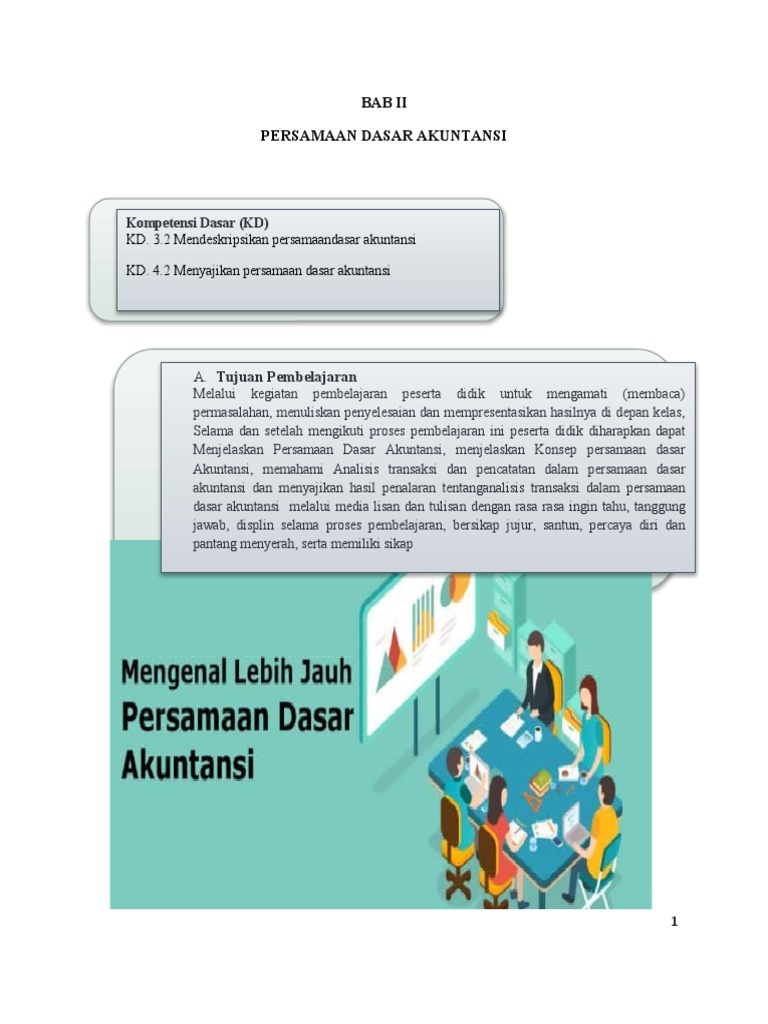 BAB II PERSAMAAN DASAR AKUNTANSI To Peserta Didik | PDF