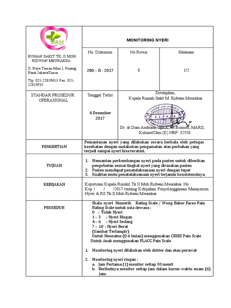 SOP MONITORING NYERI Pada Pasien | PDF