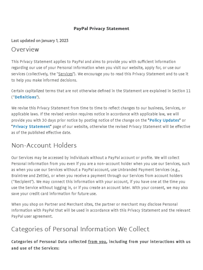 PayPal Privacy Statement | PDF