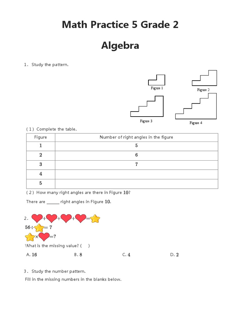 Math Practice 5 Grade 2 | PDF | Mathematics | Mathematical Notation