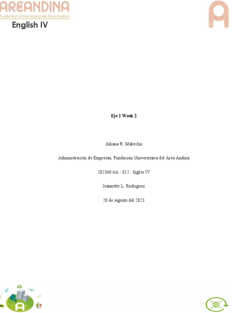 English 4 - EJE 1 - Week 2 J | PDF