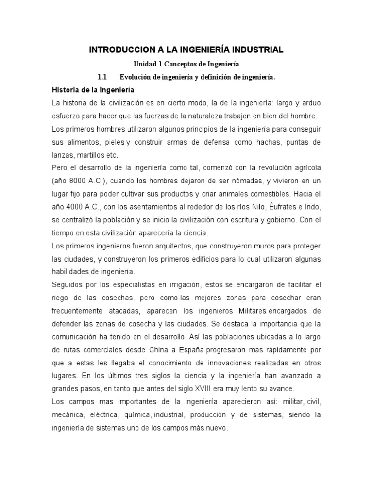 Introduccion A La Ingeniería Industrial Pdf