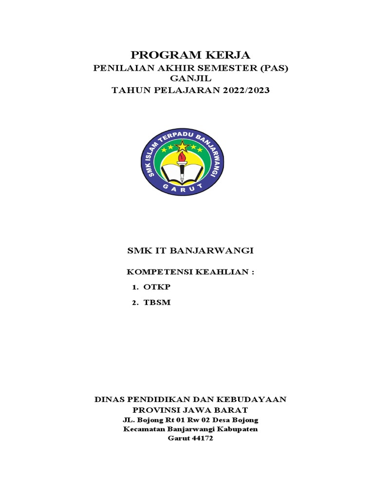 Program Kerja PAS 2223 | PDF