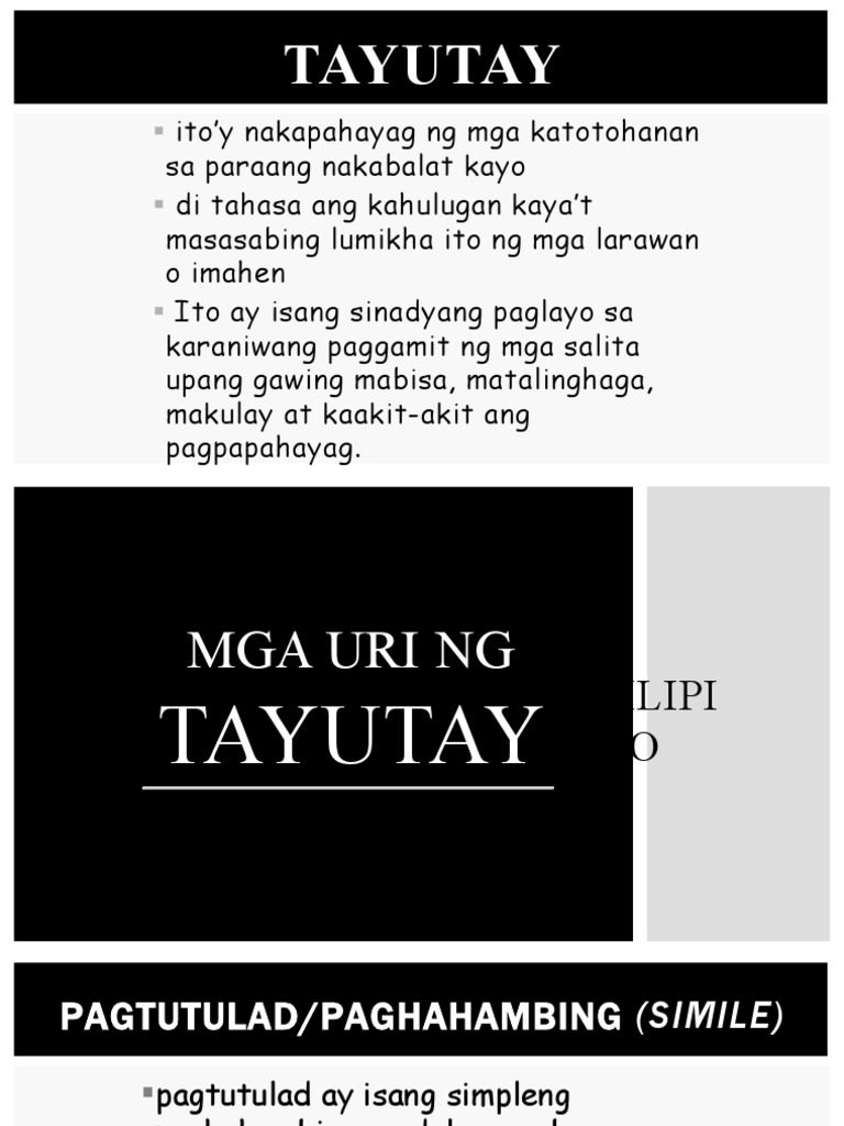 Mga Uri NG Tayutay | PDF