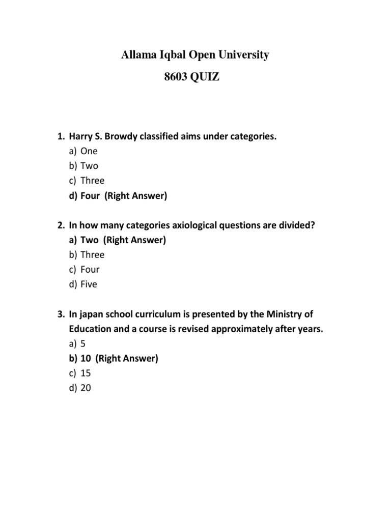 8603 Quiz | PDF