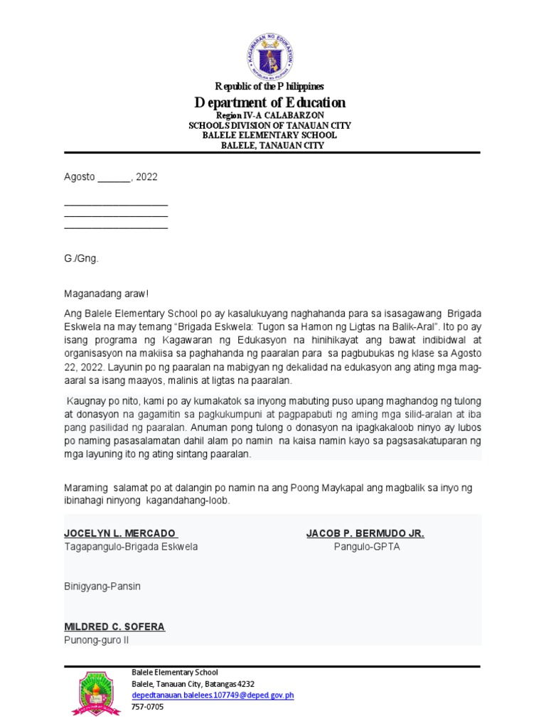 Letter For Solicitation | PDF | Career & Growth | Social Science