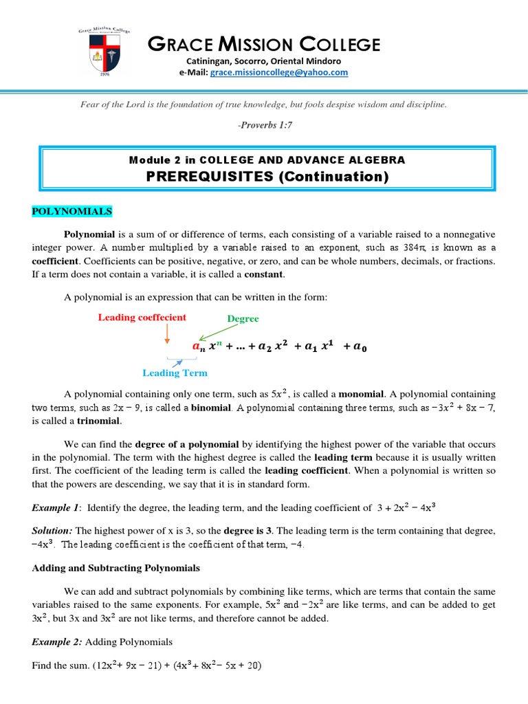 Module 2 College and Advance Algebra | PDF