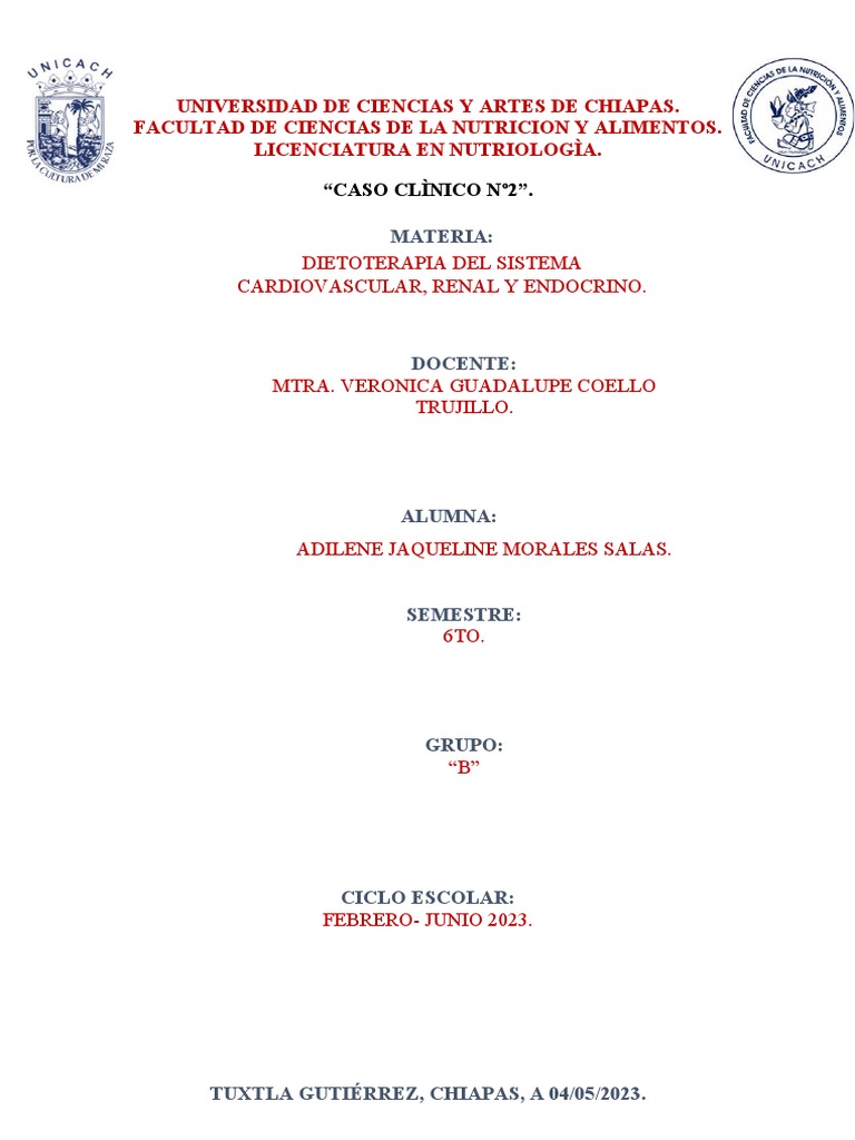 Caso Clinico No 2 Hipertension Arterial Pdf Hipertensión Nutrición