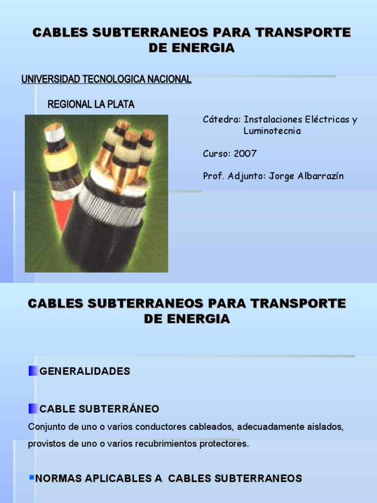 Cables Subterraneos para Transporte de Energia | PDF | Conductor ...