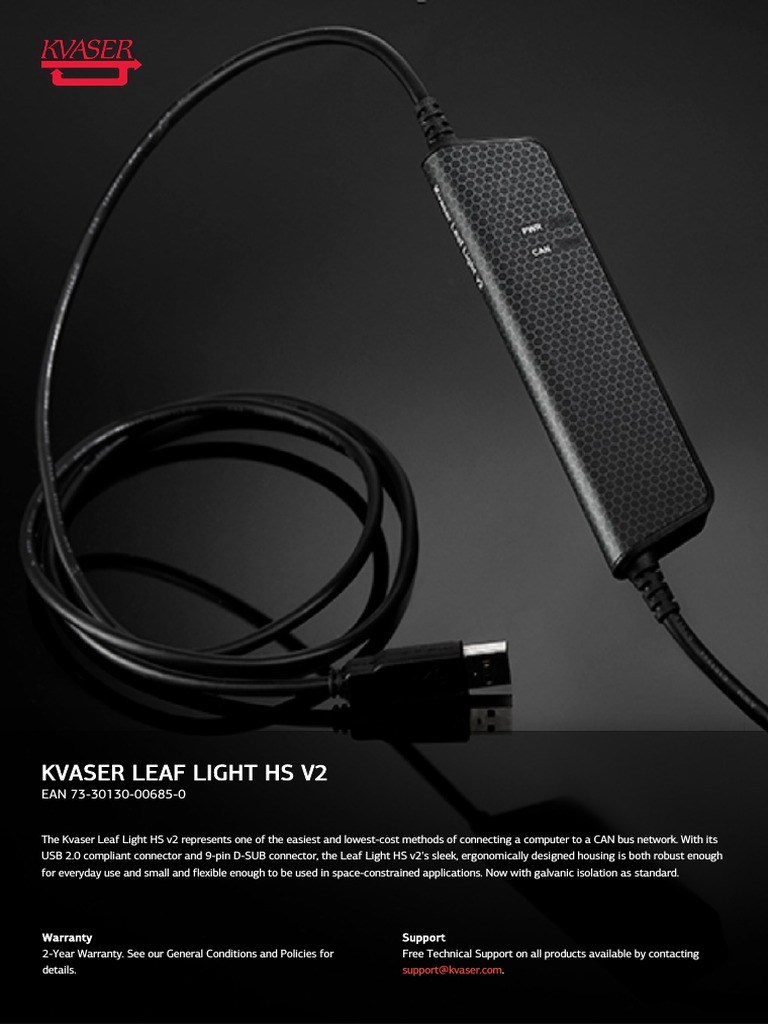 Kvaser Leaf Light v2 Datasheet | PDF | Usb | Computer Hardware