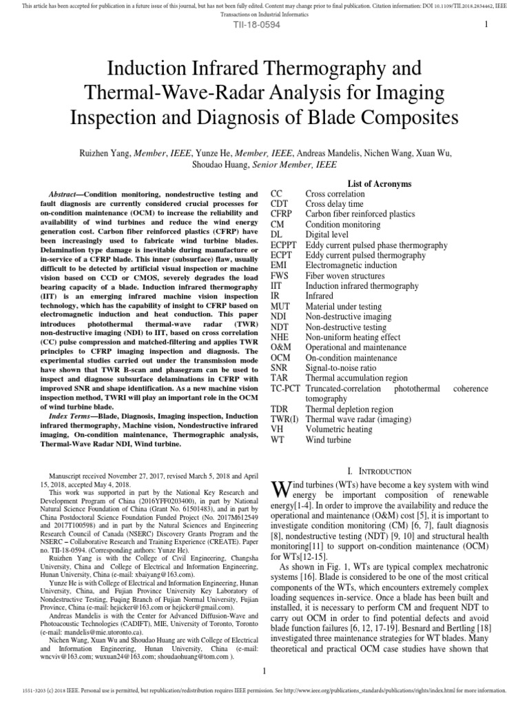 Induction Infrared Thermography And Thermal Wave Radar Analysis For Imaging Inspection And