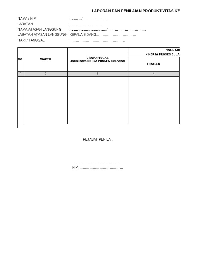 Contoh LAP HARIAN Asn | PDF