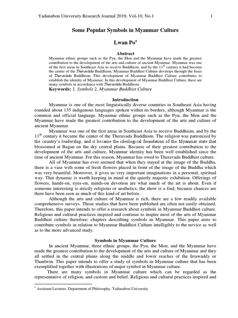 Some Popular Symbols in Myanmar Culture | PDF | Enlightenment In ...