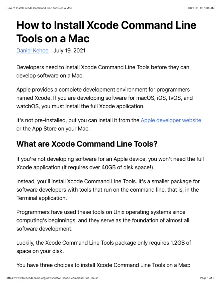 How To Install Xcode Command Line Tools On A Mac | PDF | Computers