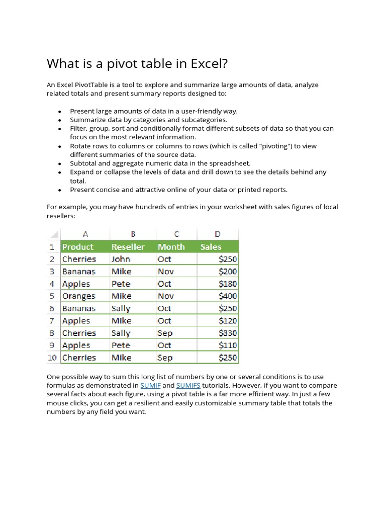 Pivot Table | PDF | Microsoft Excel | Computing