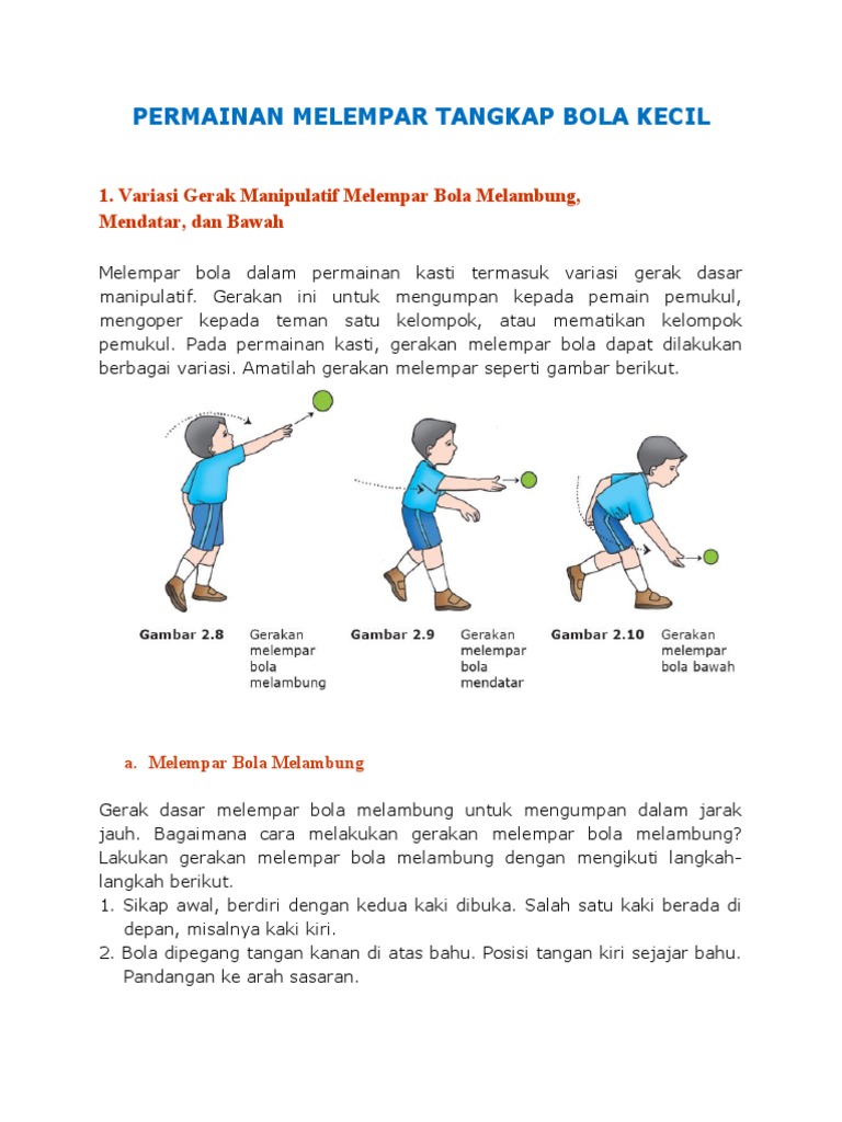 Teknik Dasar Lempar Tangkap Bola Kecil | PDF | Pengembangan Diri
