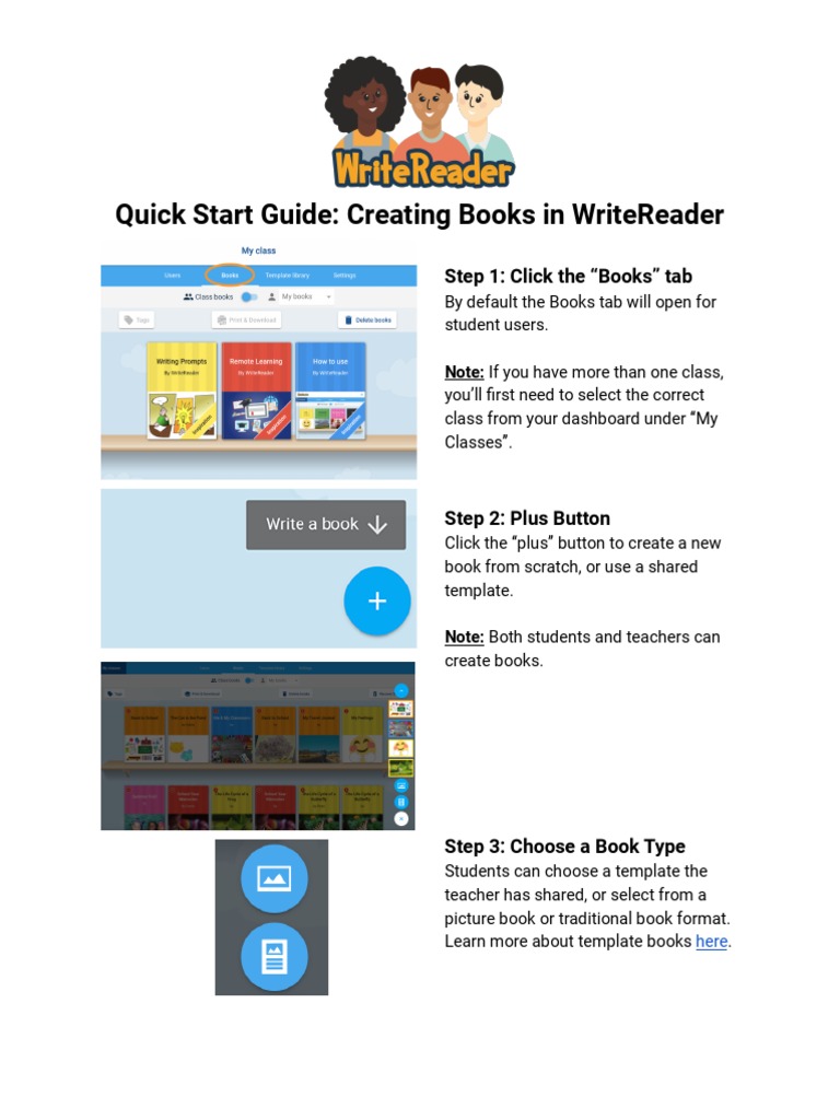Quick Start Guide - Creating Books in WriteReader | PDF