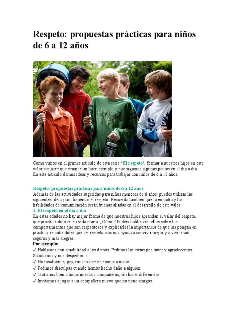 Respeto Pdf Aprendizaje Entorno Natural