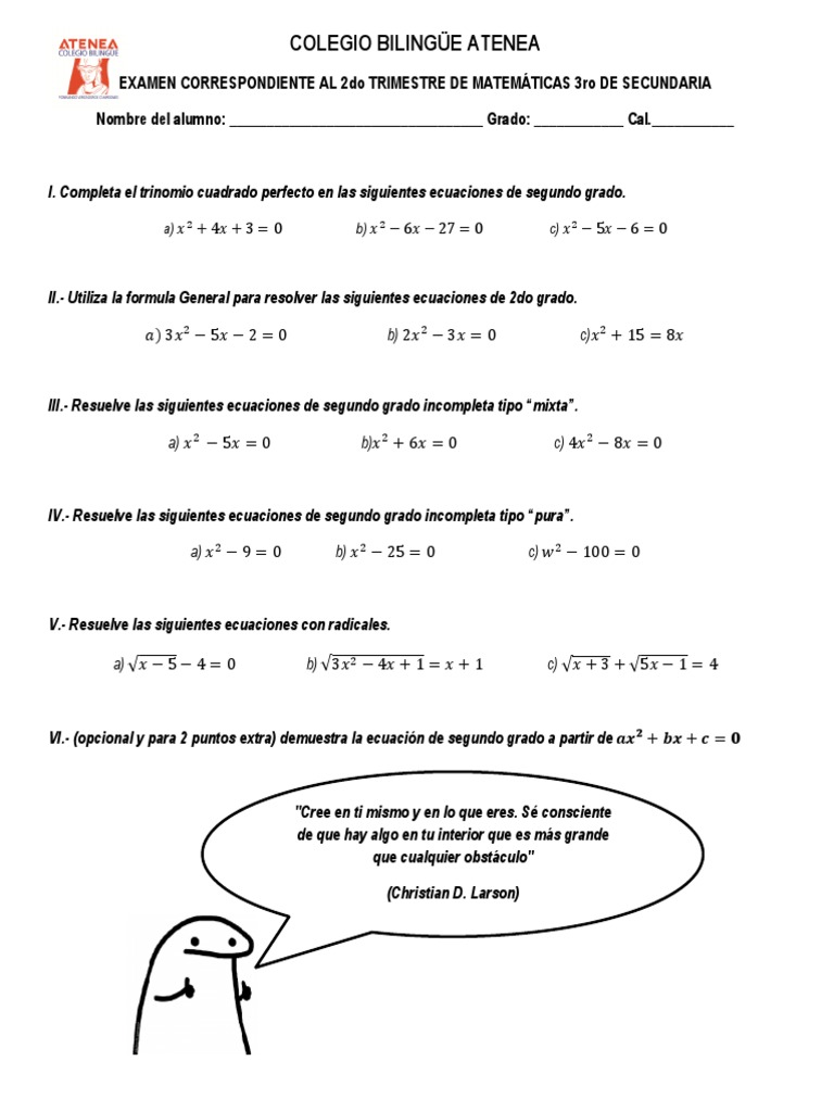MATE 3RO DE SECUNDARIA 2DO TRIMESTRE | PDF