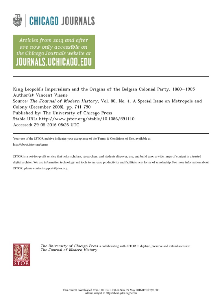 Leopold II and Belgian Colonialism Origins | PDF | Imperialism | Belgium