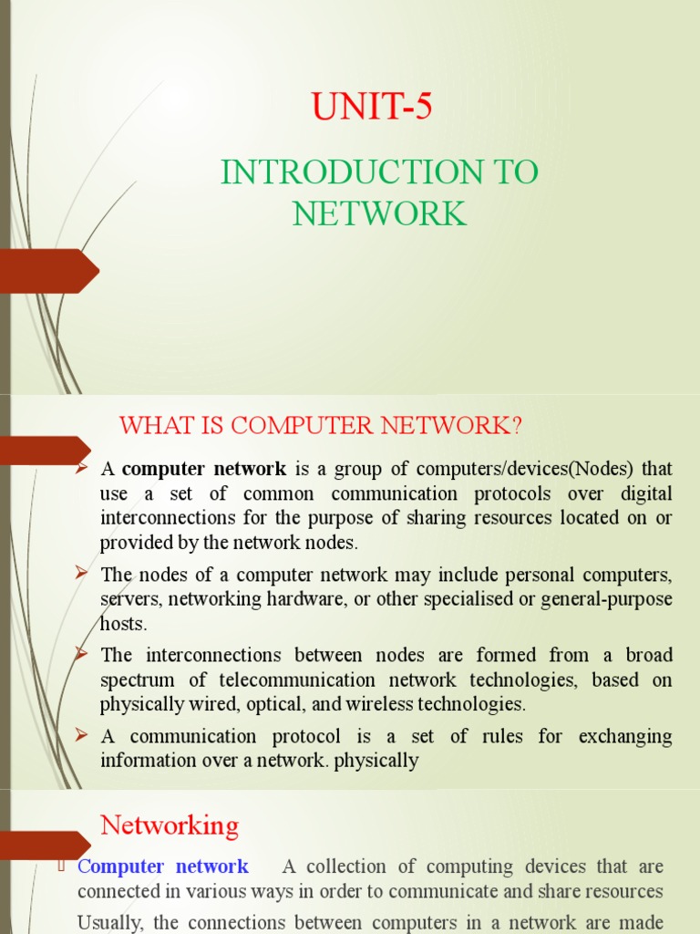 Computer Unit 5 | PDF | Computer Network | Transmission Medium