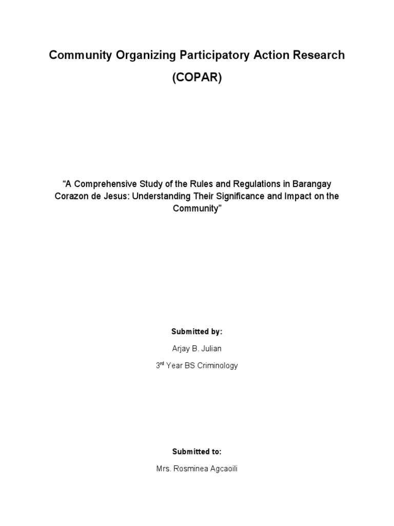 Community Organizing Participatory Action Research | PDF | Regulatory ...