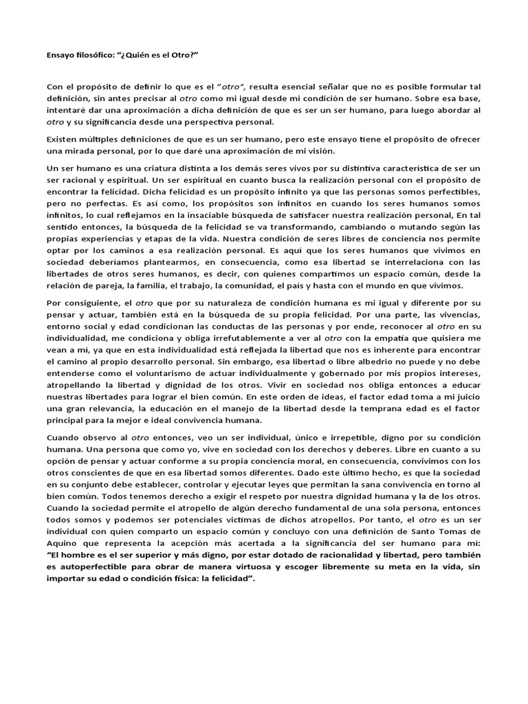 Quien Es El Otro ? | PDF | Libertad | Humano