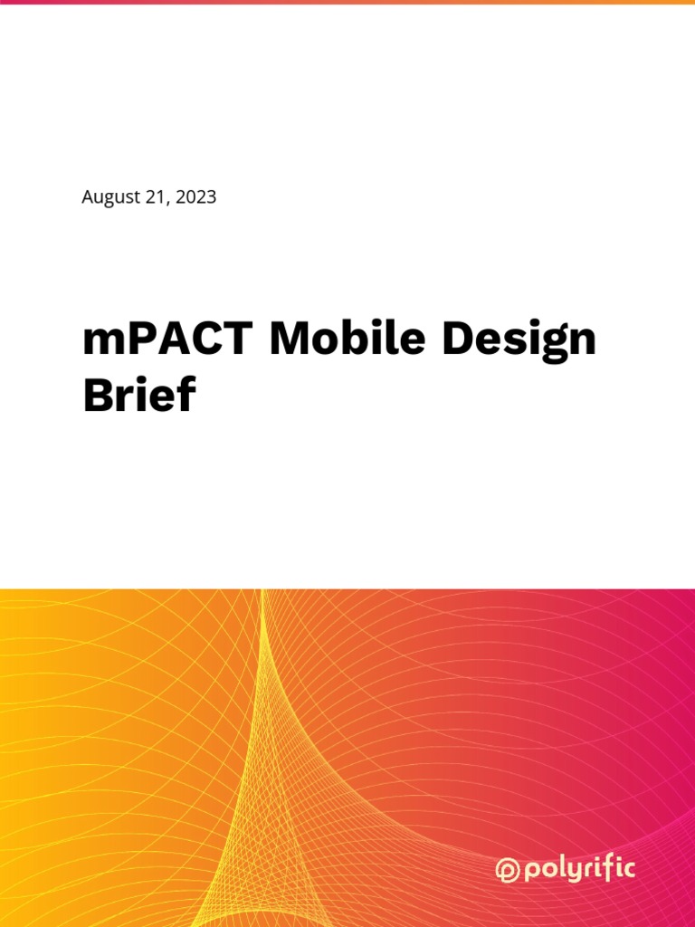 mPACT Mobile App UI Design Brief | PDF | Ios | Mobile App