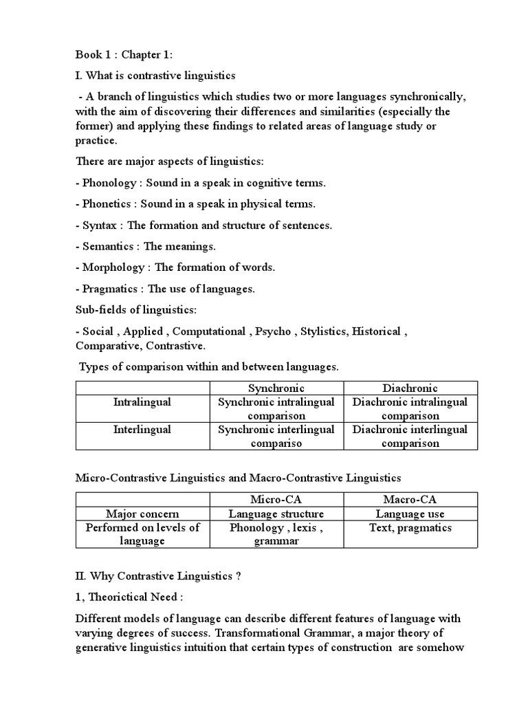 Contrastive Linguistics Book 1 | PDF | Linguistics | Human Communication