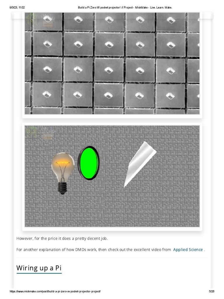 Build A Pi Zero W Pocket Projector! - Project - MickMake - Live. Learn ...