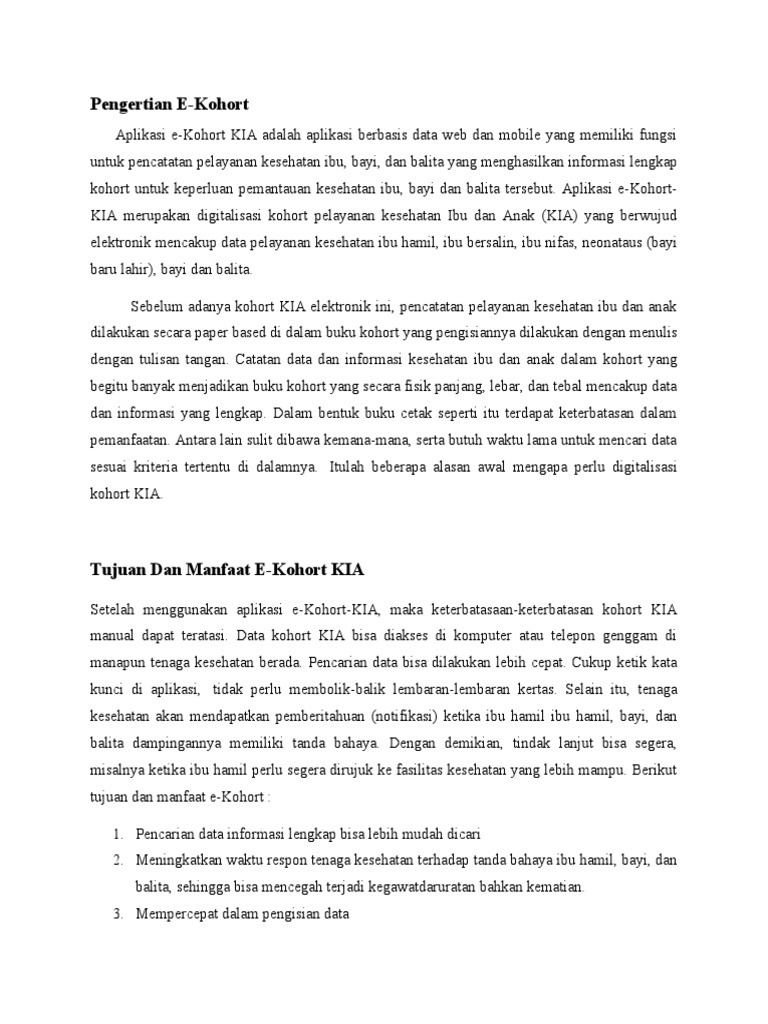 Apa Itu E-Kohort | PDF