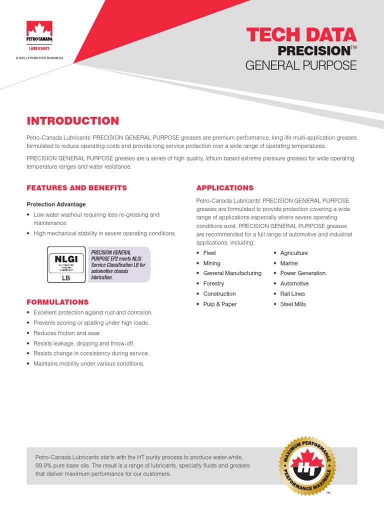 Precision General Purpose | PDF | Lubricant | Mechanical Engineering