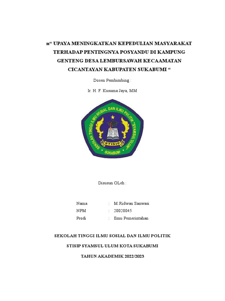 Laporan KKN M Ridwan | PDF