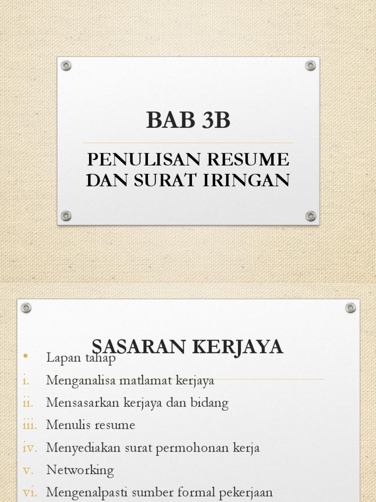BAB 3B Penulisan Resume Dan Surat Iringan | PDF