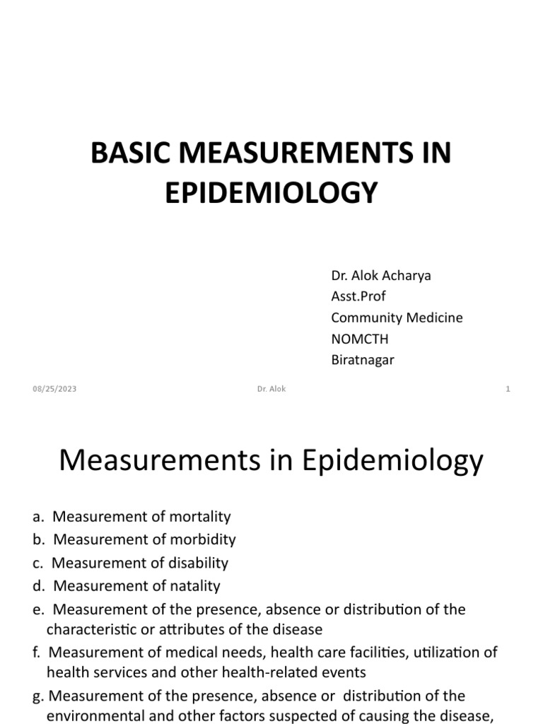 BASIC MEASUREMENTS IN EPIDEMIOLOGY | PDF