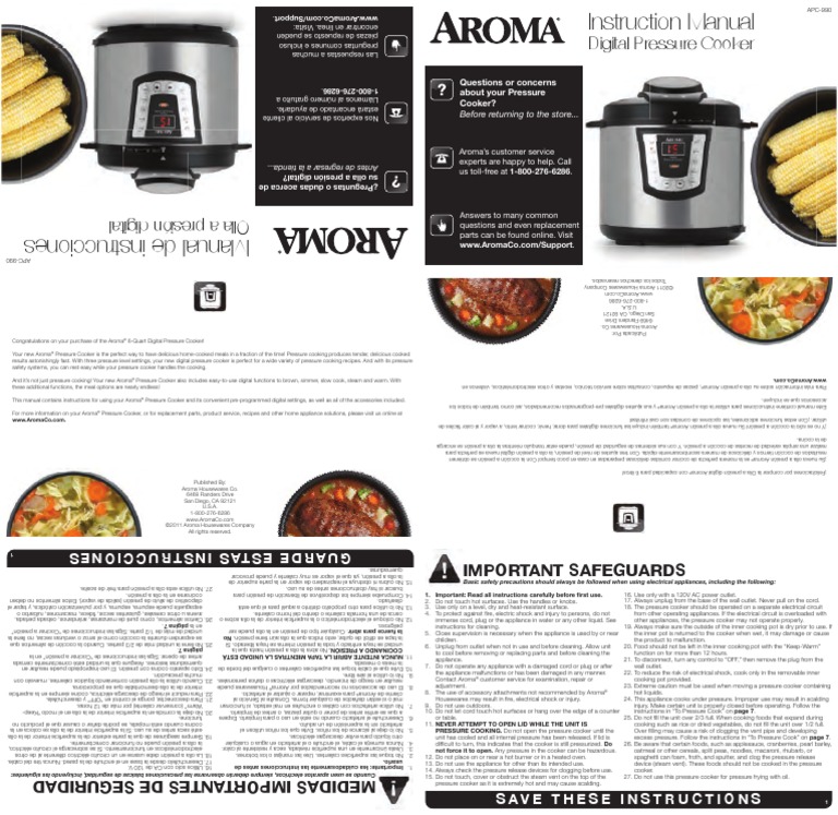 APC 990 Manual | PDF | Olla de cocción lenta | Preparación de comida y ...