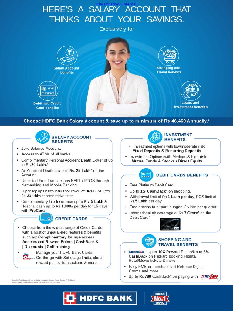 Exclusively For: Choose HDFC Bank Salary Account & Save Up To Minimum ...