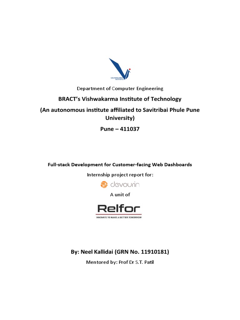 Full Stack Development Internship Report | PDF | Point Of Sale | Databases