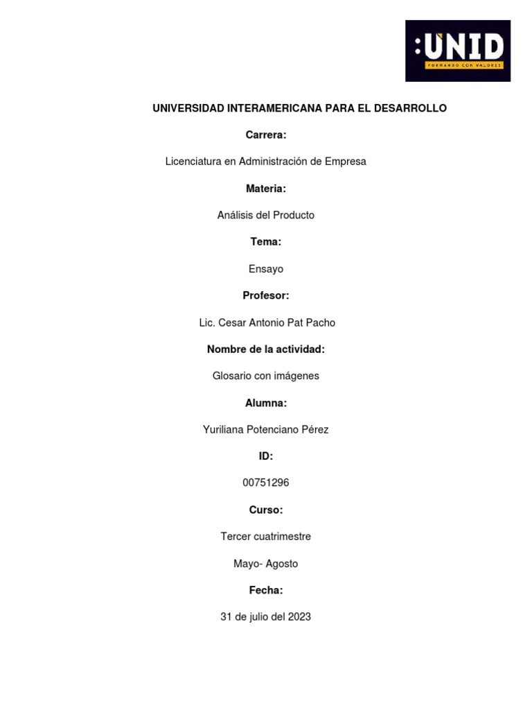 POTENCIANO PEREZ YURILIANA Glosarioconimagenes | PDF