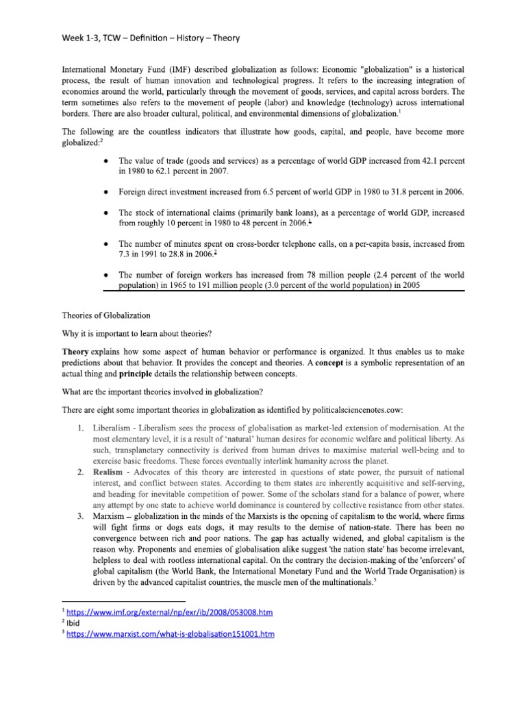 TCW Handout Week 1 3 | PDF