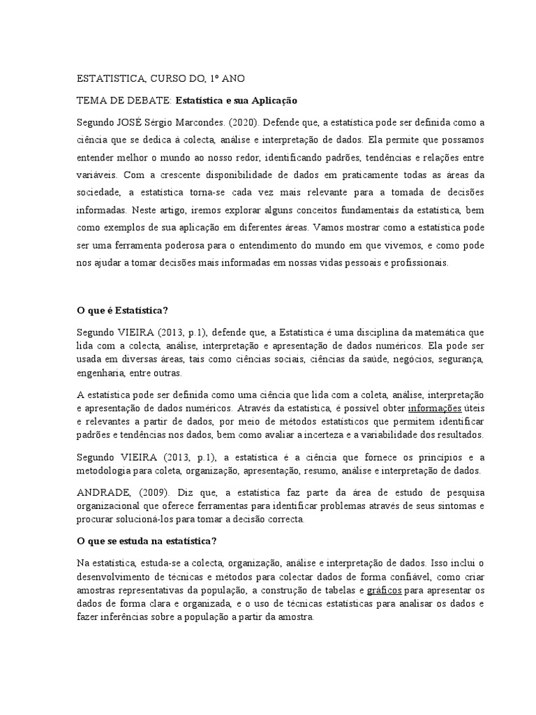 Introdução à Estatística Básica | PDF