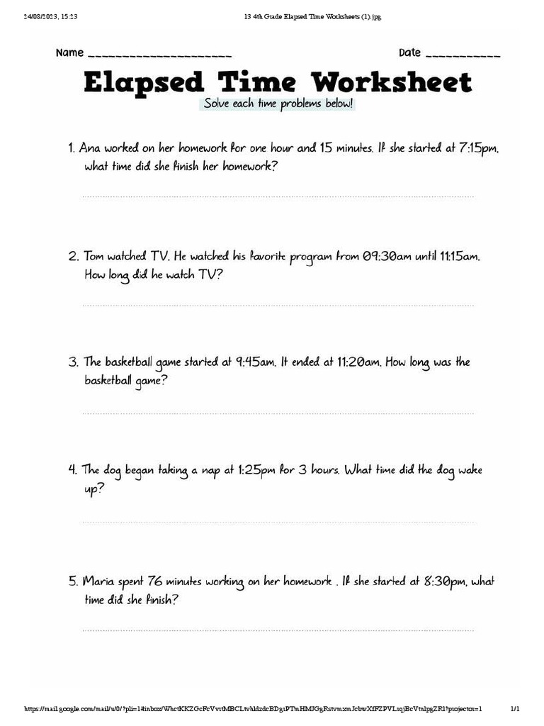 13 4th Grade Elapsed Time Worksheets (1) .JPG | PDF