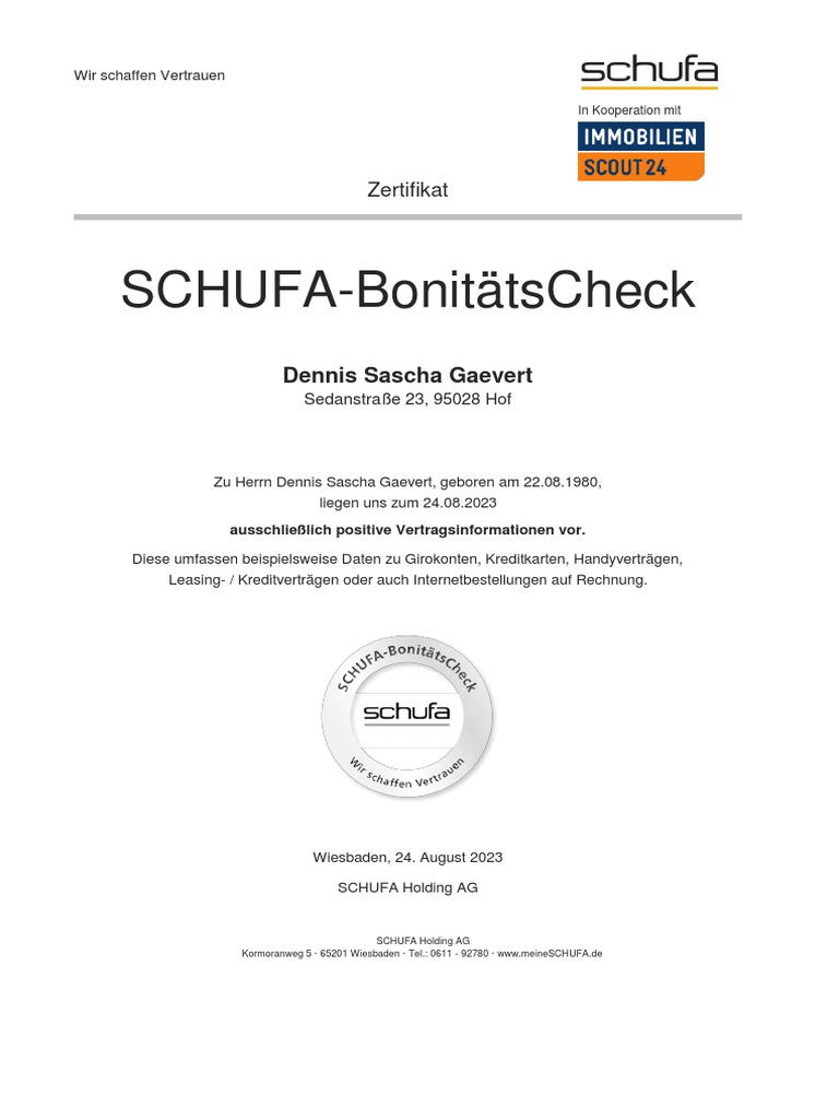 Schufa Bonität | PDF