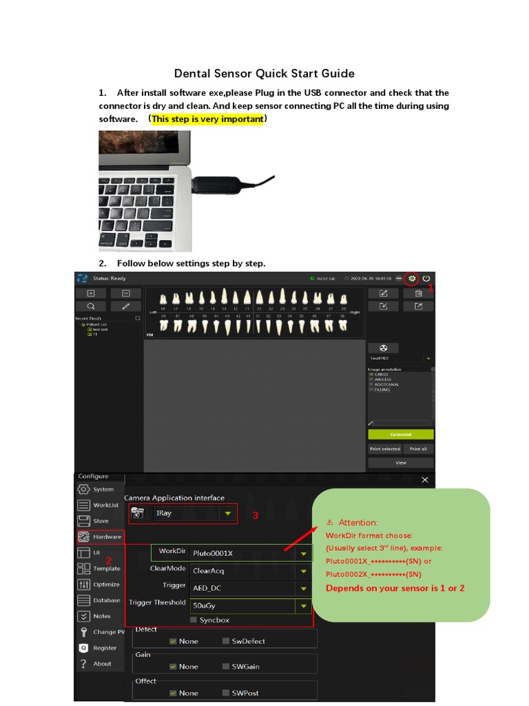 Dental Sensor Quick Start Guide | PDF