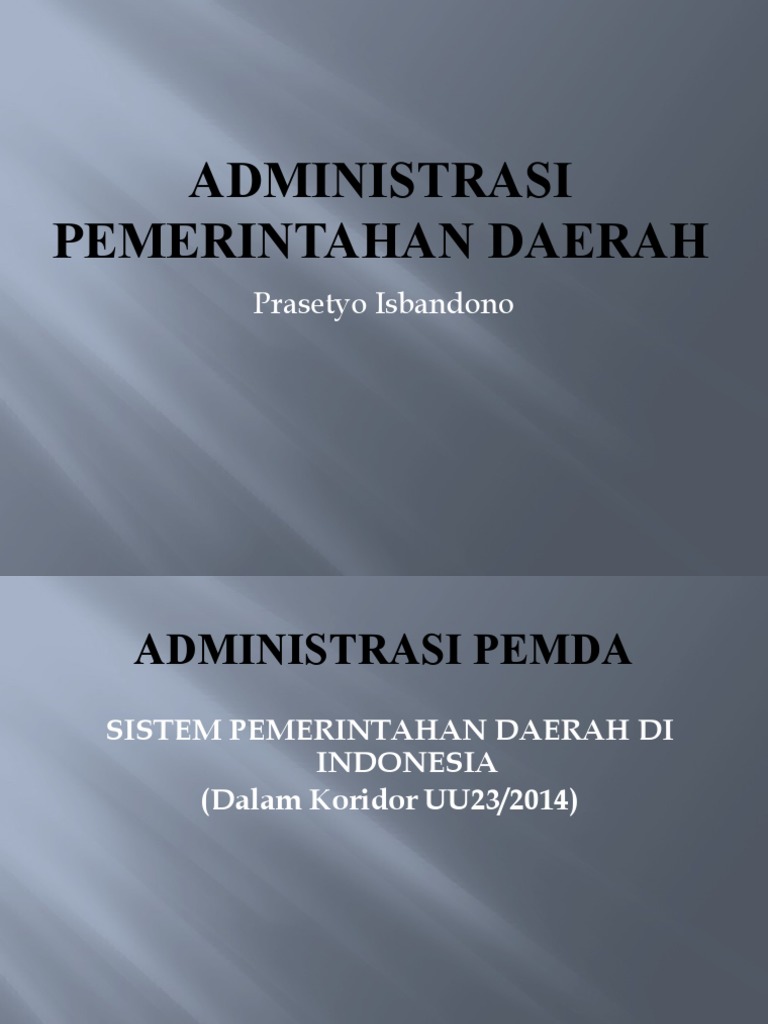Administrasi Pemerintahan Daerah | PDF